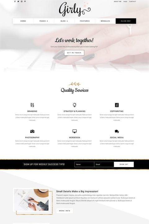 Girly ~ Feminine & Powerful Child Theme | Divi Lover