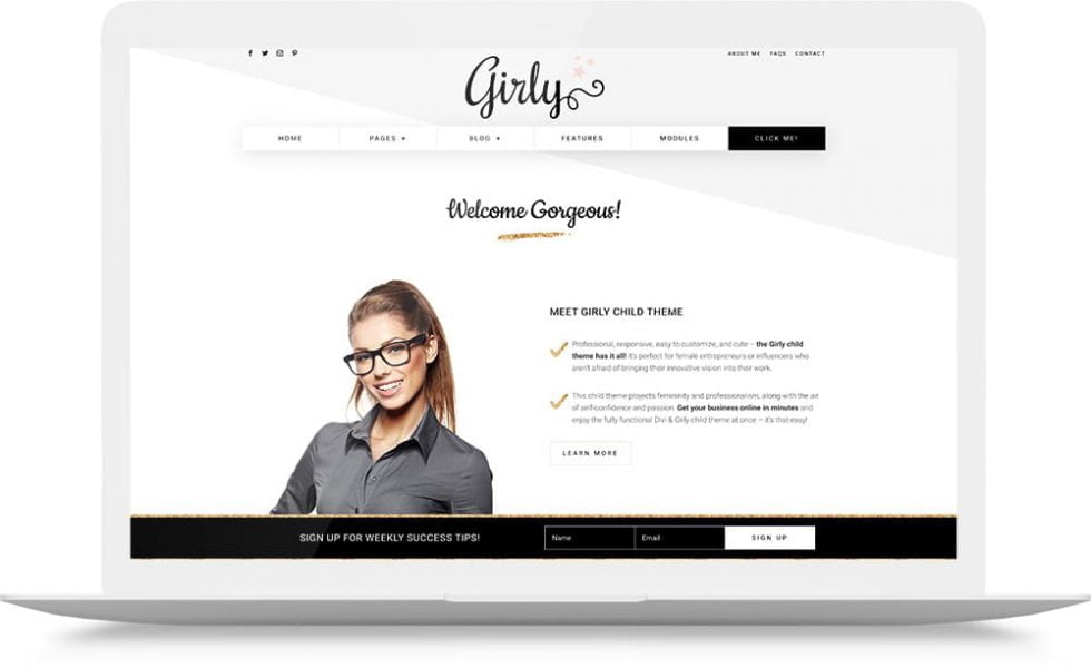 Girly ~ Feminine & Powerful Child Theme | Divi Lover