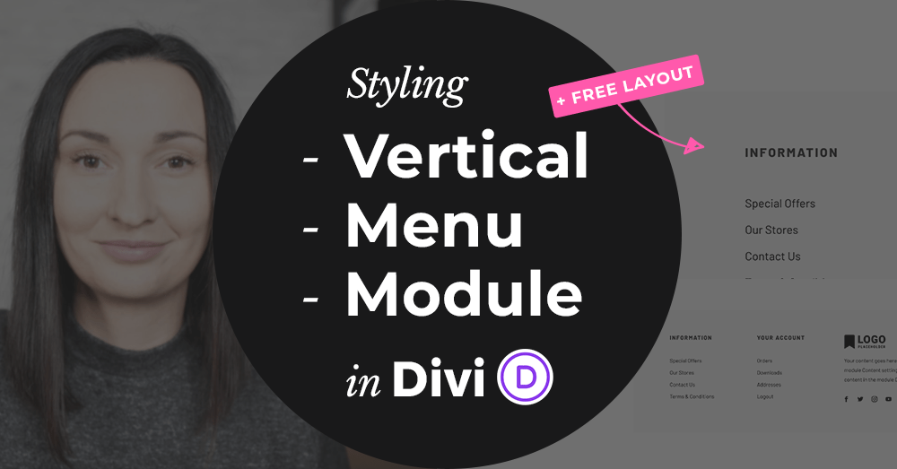 How to display Divi Menu module vertically on all screen widths + Free Footer Layout