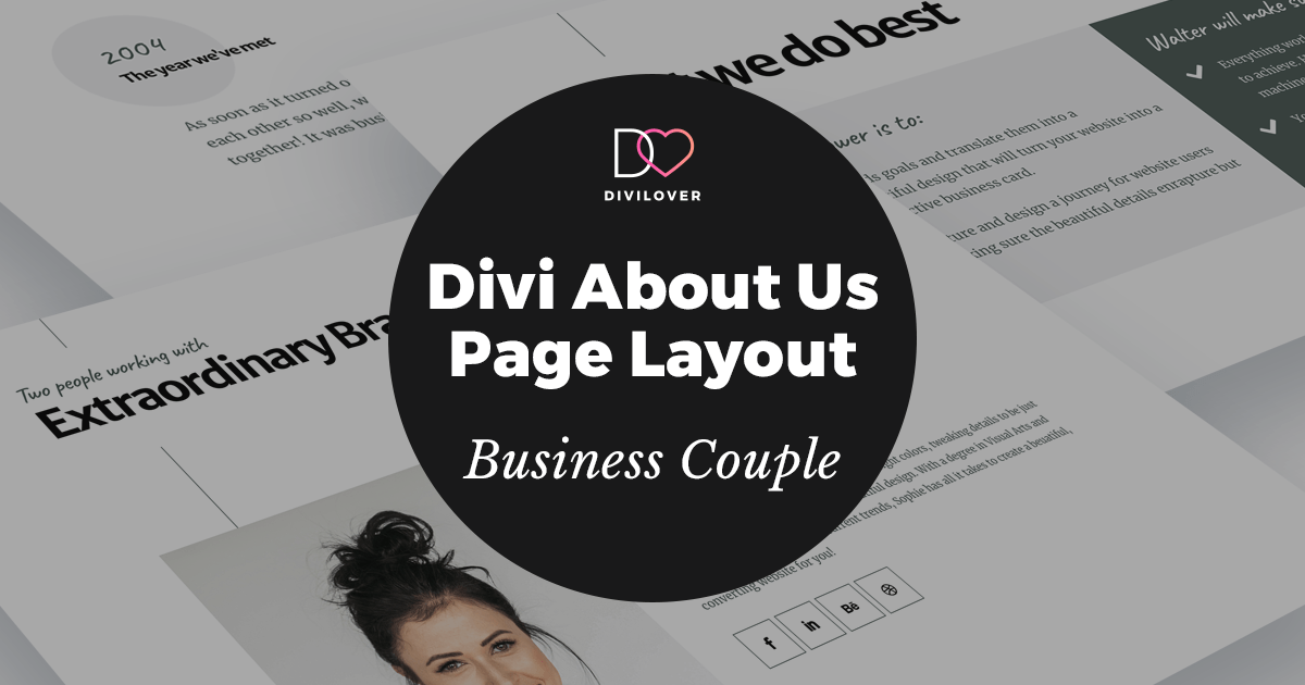 About Us Page for Business Couple: A Free Divi Layout ~ Divi Lover