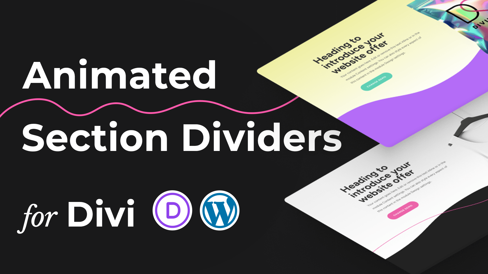 Hero Section with Animated Divider: Free Divi Layout ~ by Divi Lover
