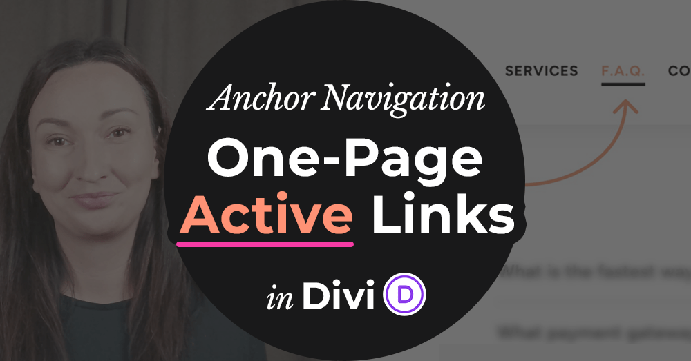 One-Page Menu Navigation with Active Anchor Links ~ by Divi Lover